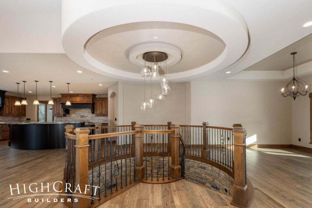 Grand-Waterfront-Retreat-Custom-Circular-Soffit-Pendant-Light-Spiral ...